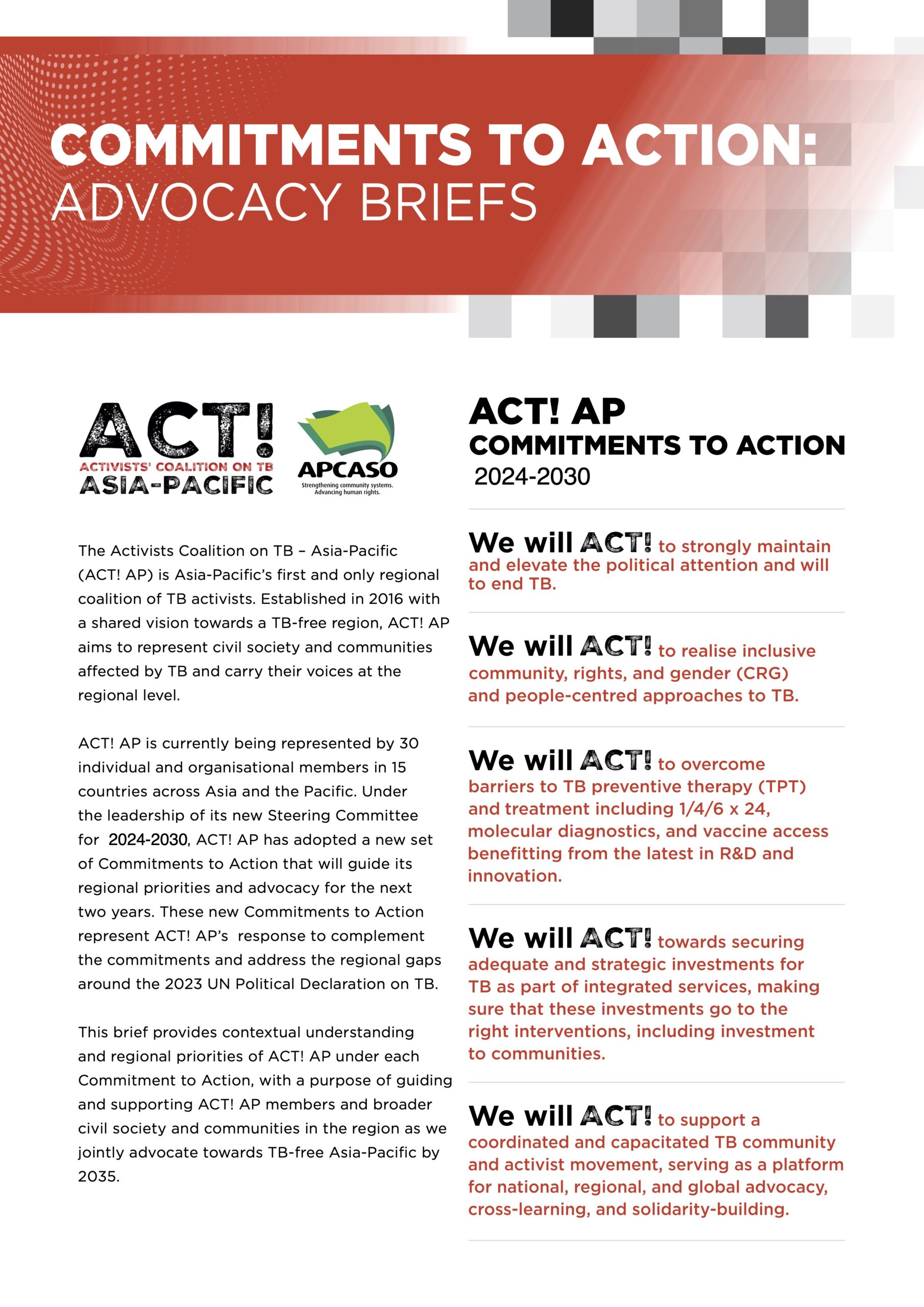ACT! AP Commitments to Action 2024-2030 - APCASO